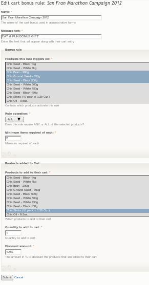 Ubercart cart bonus | Drupal.org